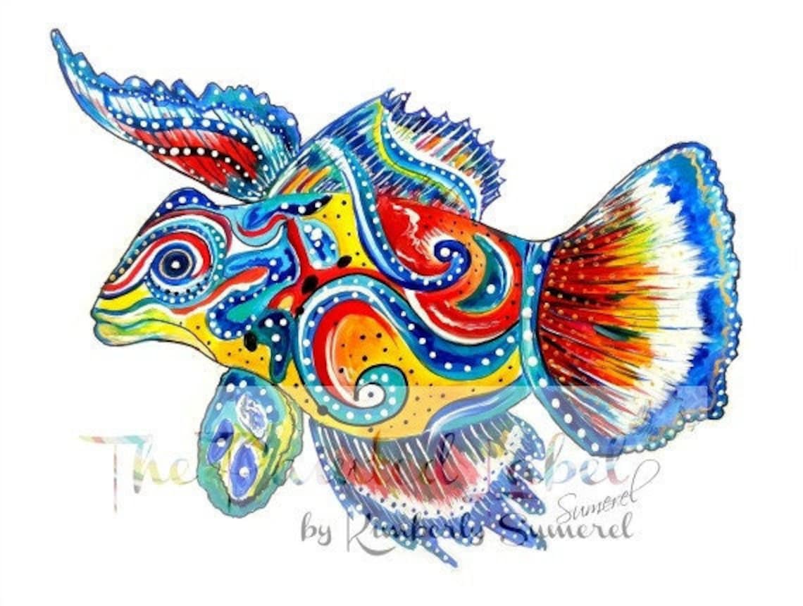 Fish Print Coastal Print Fish Gift Fish Wall Art Beach - Etsy