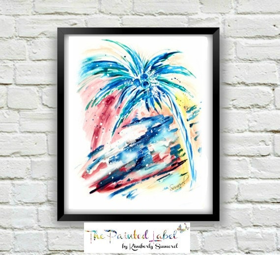 Palm Tree Print Palm Art Palm Tree Decor Coastal Art - Etsy