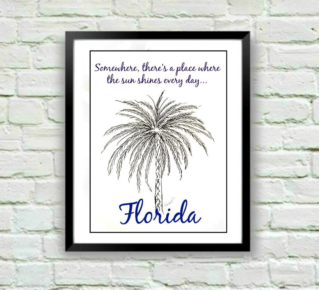 Florida Print, Florida Art, Beach Decor, Palm Tree Print, Palm Tree Art ...