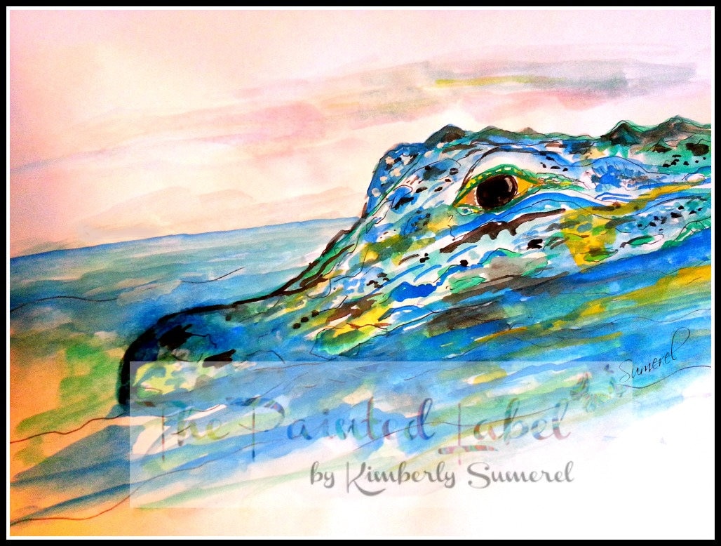 Alligator Print, Alligator Decor, Gator Art, Gator Painting, Florida ...