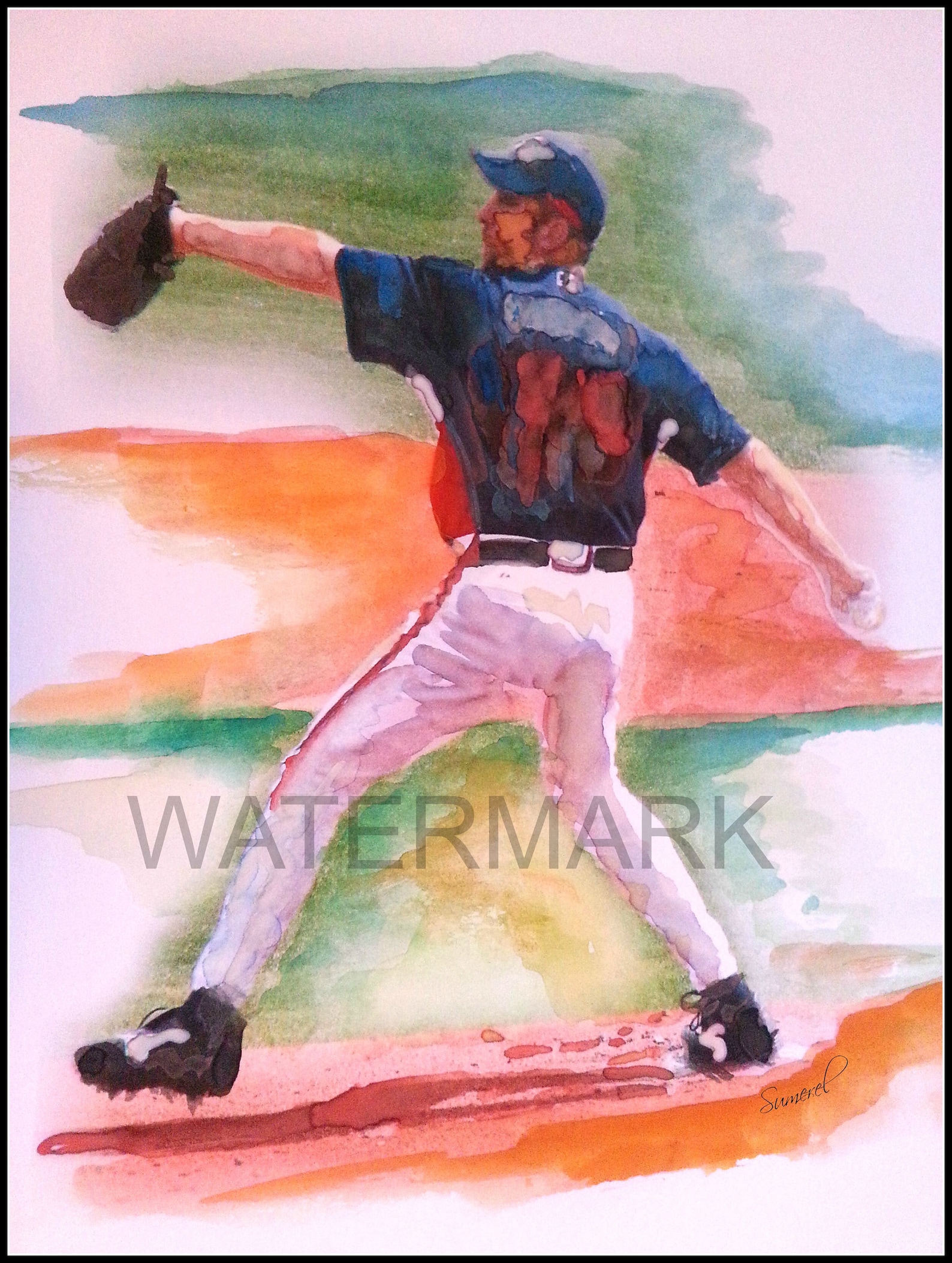 Baseball Art Print Sports Print, Sports Bar Decor, Pro Baseball Art ...