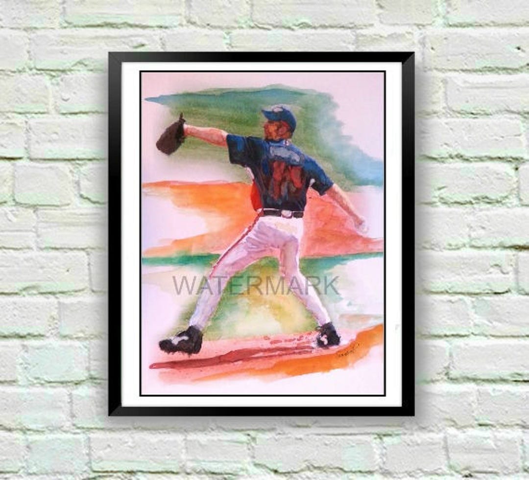Baseball Art Print Sports Print, Sports Bar Decor, Pro Baseball Art ...