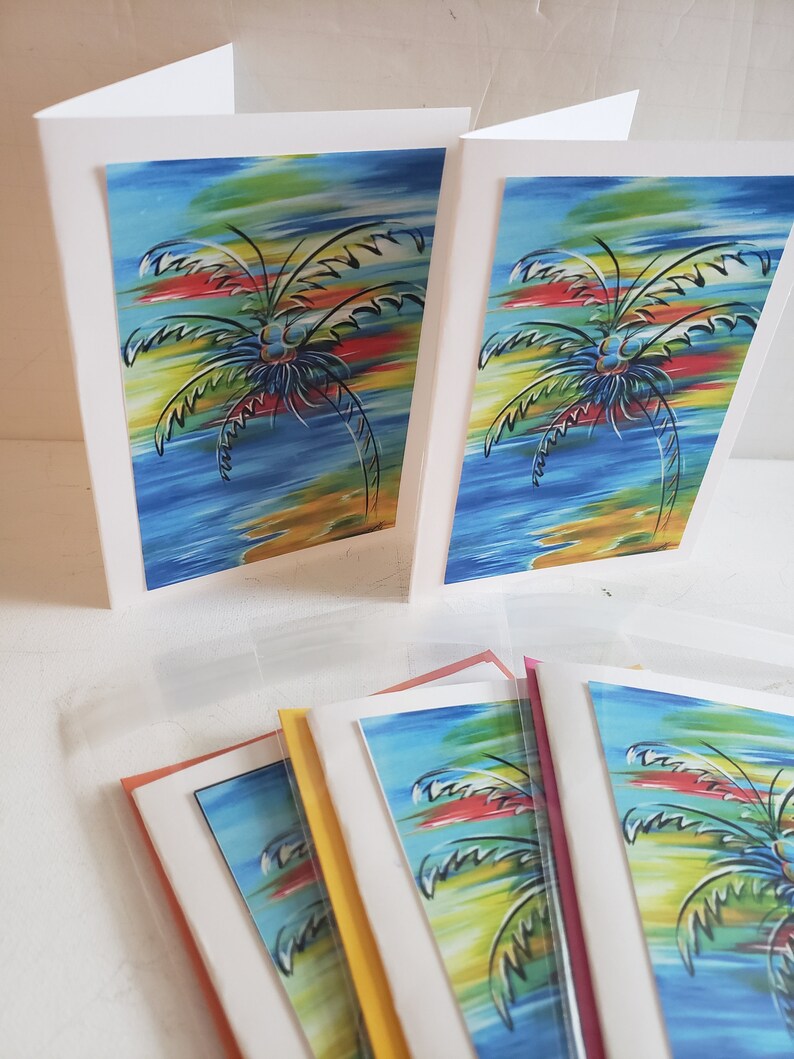 Palm Tree Card Set, Blank Card, Palm Tree Art, Beach Decor, Greeting ...