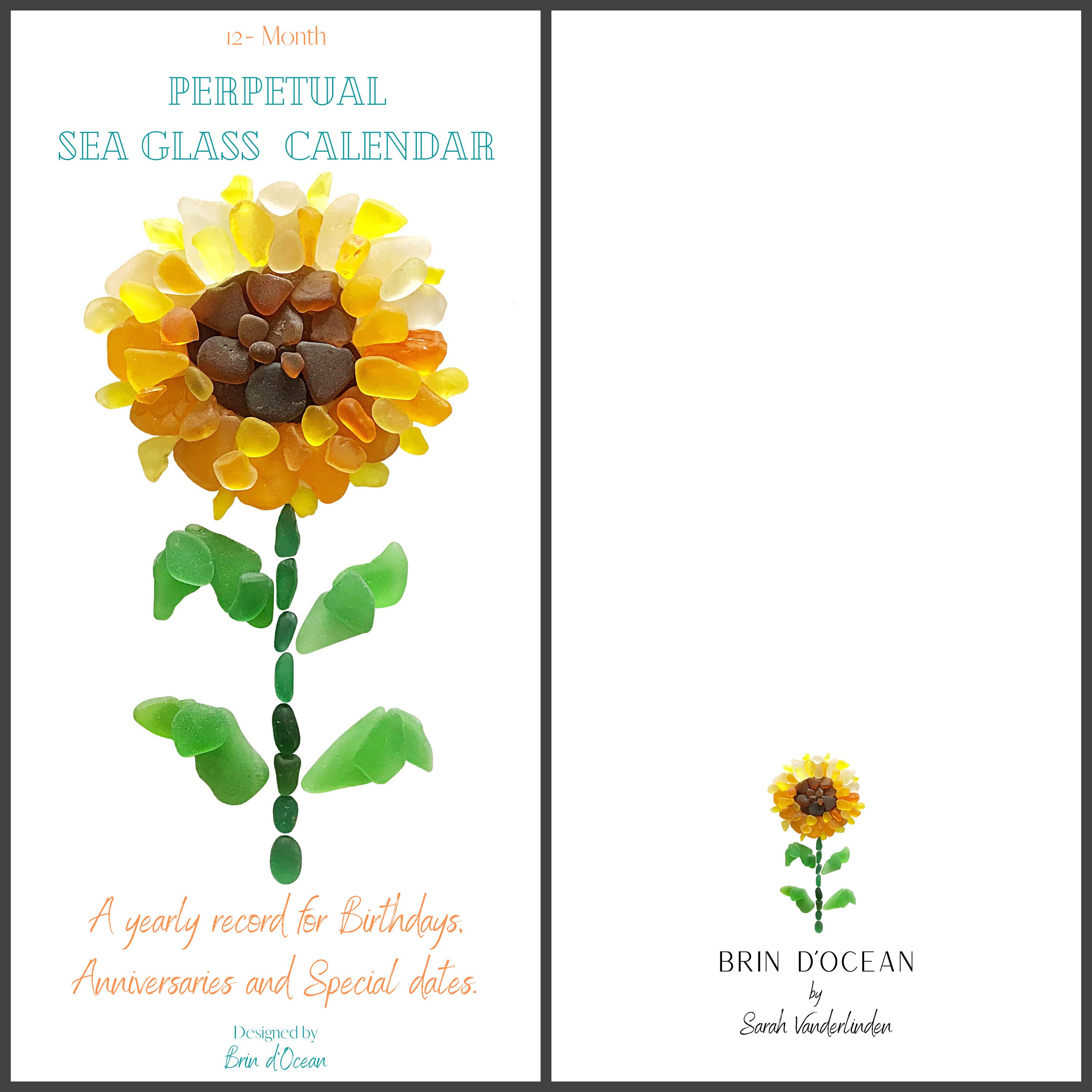 Perpetual Calendar, Sea Glass Perpetual Calendar, Unique Gift, Sea ...