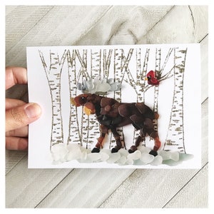 Sea Glass Greeting Card, Moose Greeting Card, Sea Glass Art, Blank Card ...