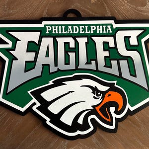 Philadelphia Eagles Laser Cut Wood Wall Sign, Painted and Assembled ...