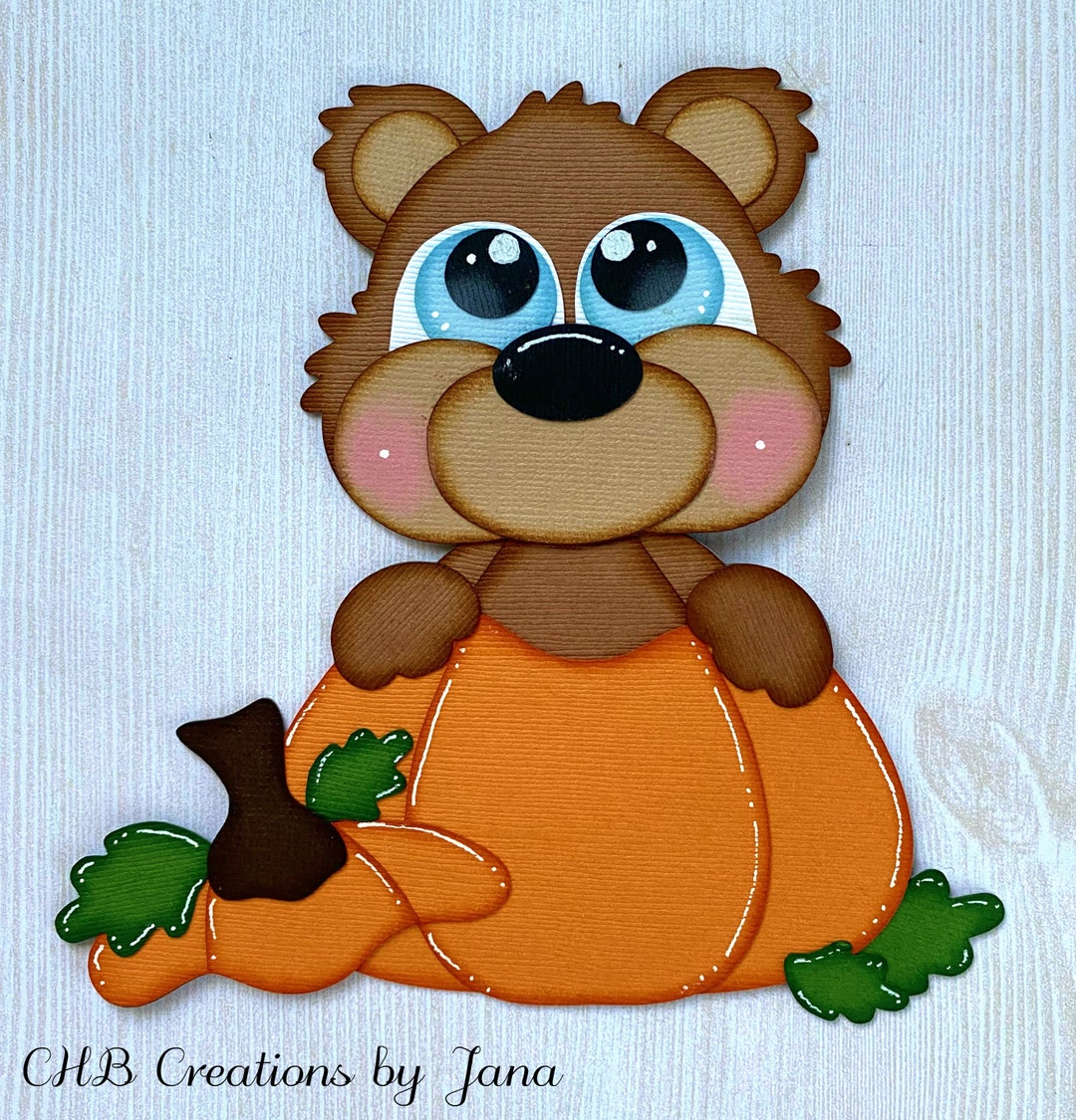 Pumpkin Bear Handmade Paper Piecing, Scrapbooking, Die Cut ...