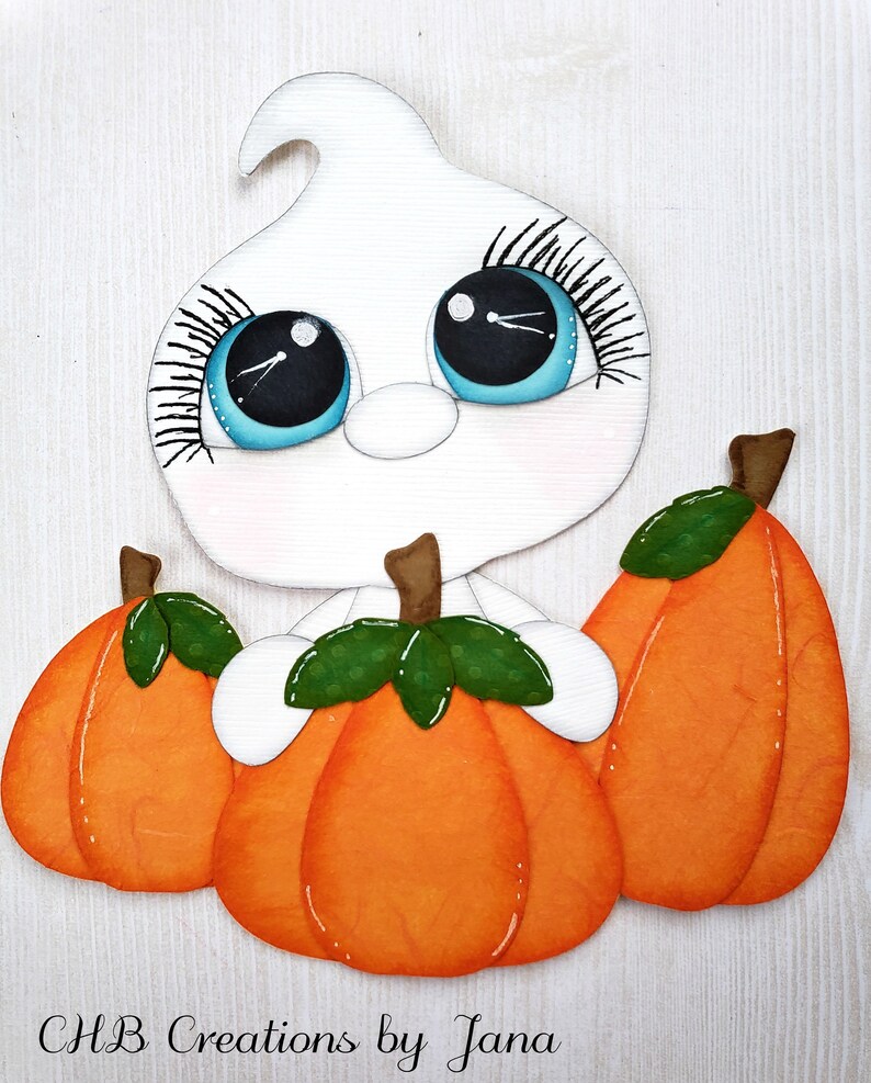 Pumpkin Ghost Paper Piecing Scrapbook Embellishment - Etsy