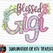 Blessed Floral Gigi Heat Transfer, Ready to Press, Heat Transfer Vinyl ...