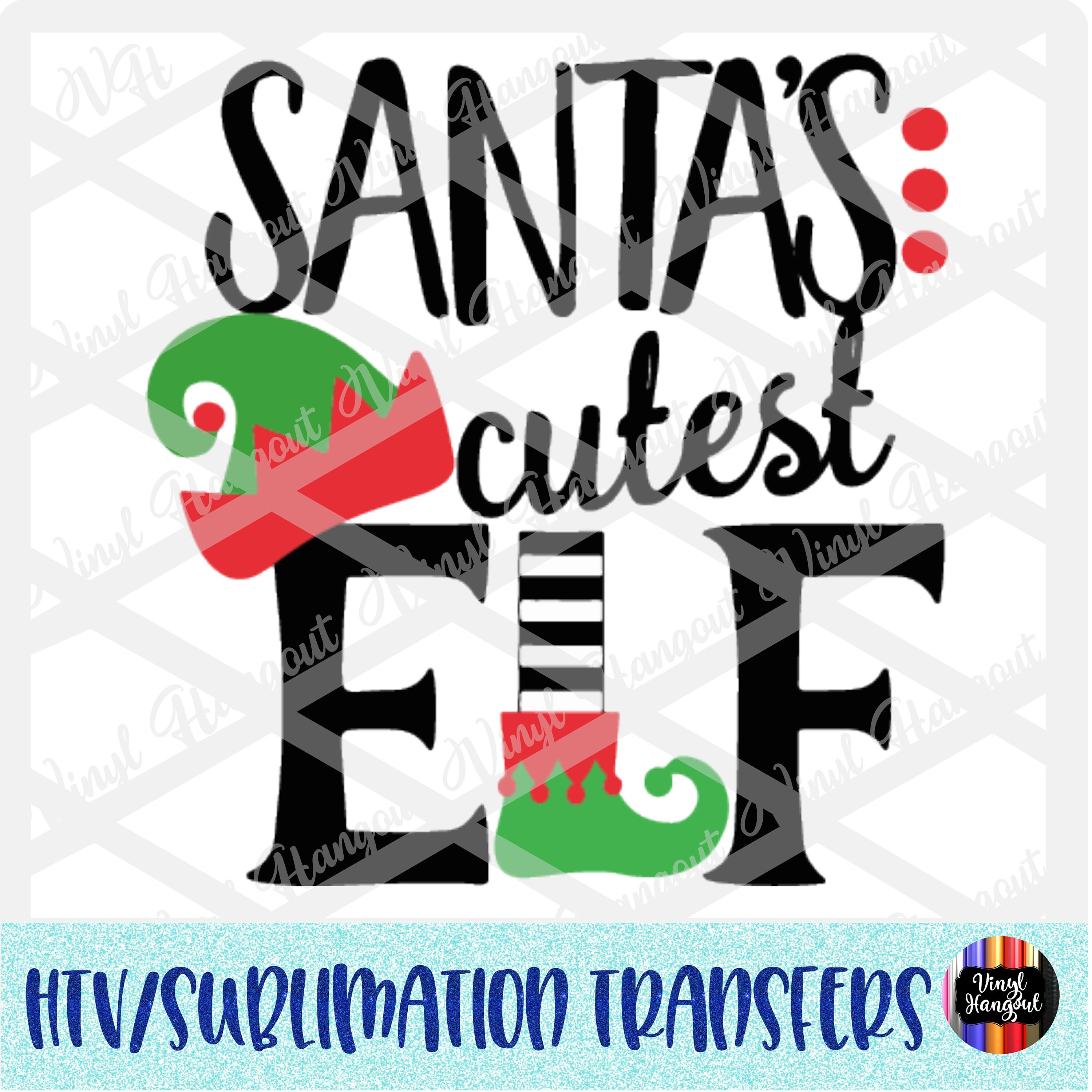 Santa's Cutest Elf Transfer Ready to Press Heat Transfer - Etsy