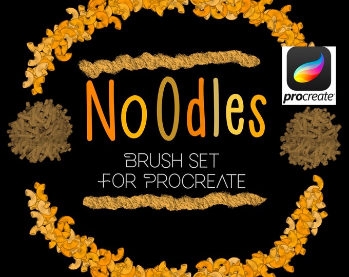 Noodles Procreate Brush Set Digital Download Pasta Food Graphic Art ...