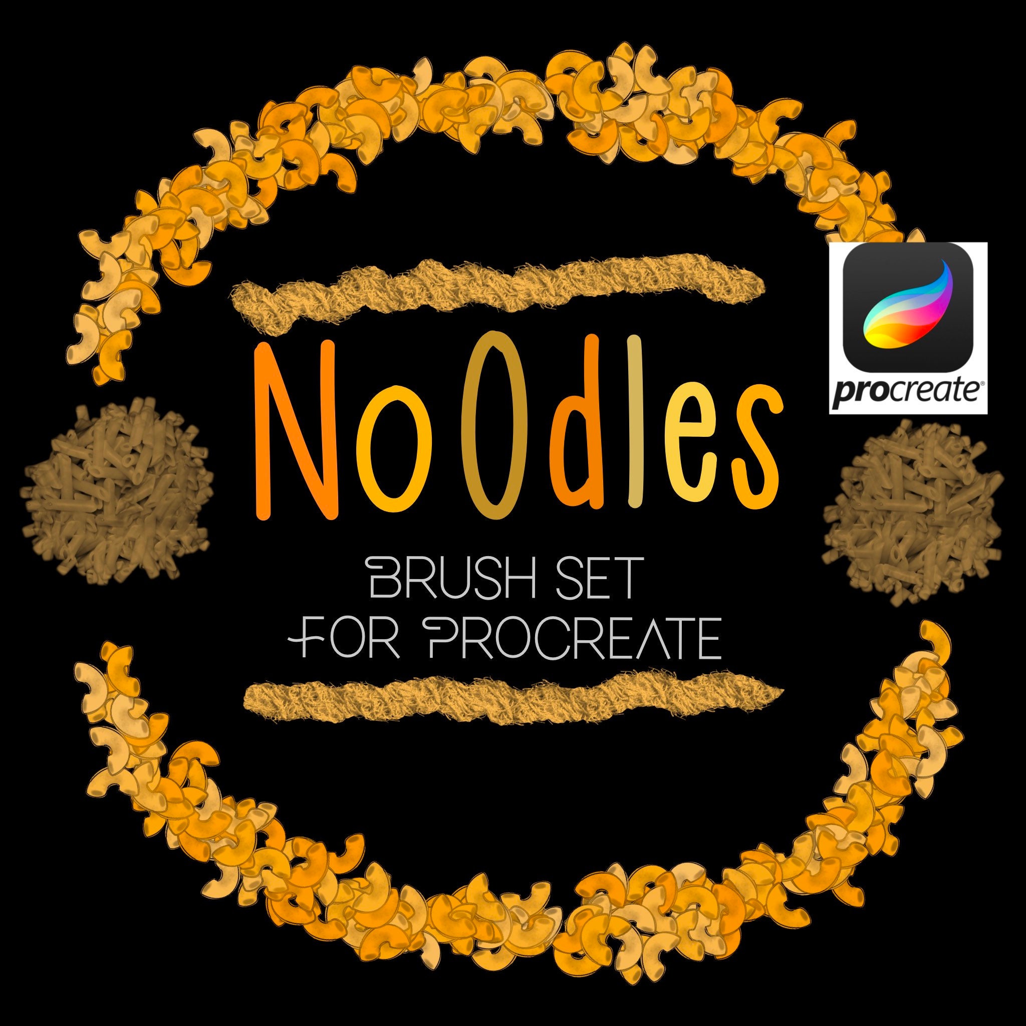 Noodles Procreate Brush Set Digital Download Pasta Food | Etsy