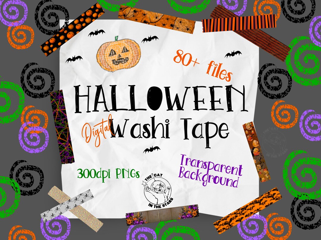 HALLOWEEN! Digital Washi Tape! Hi Res Png Digital Download Scrapbooking ...