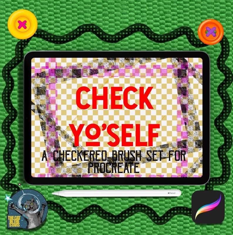 Check Yoself Checkered Instant Download Digital Brush Set for | Etsy