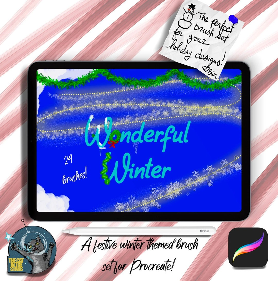 Wonderful Winter Festive Holiday Digital Brush Set Download Procreate ...