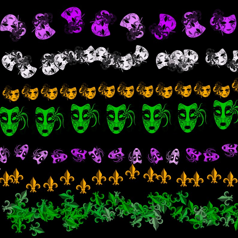 Mardi Gras Themed Brushes for Procreate! Digital Download Scrapbooking ...