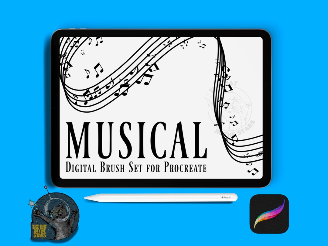 Musical Notes Digital Brush Set for Procreate on iPad - Etsy