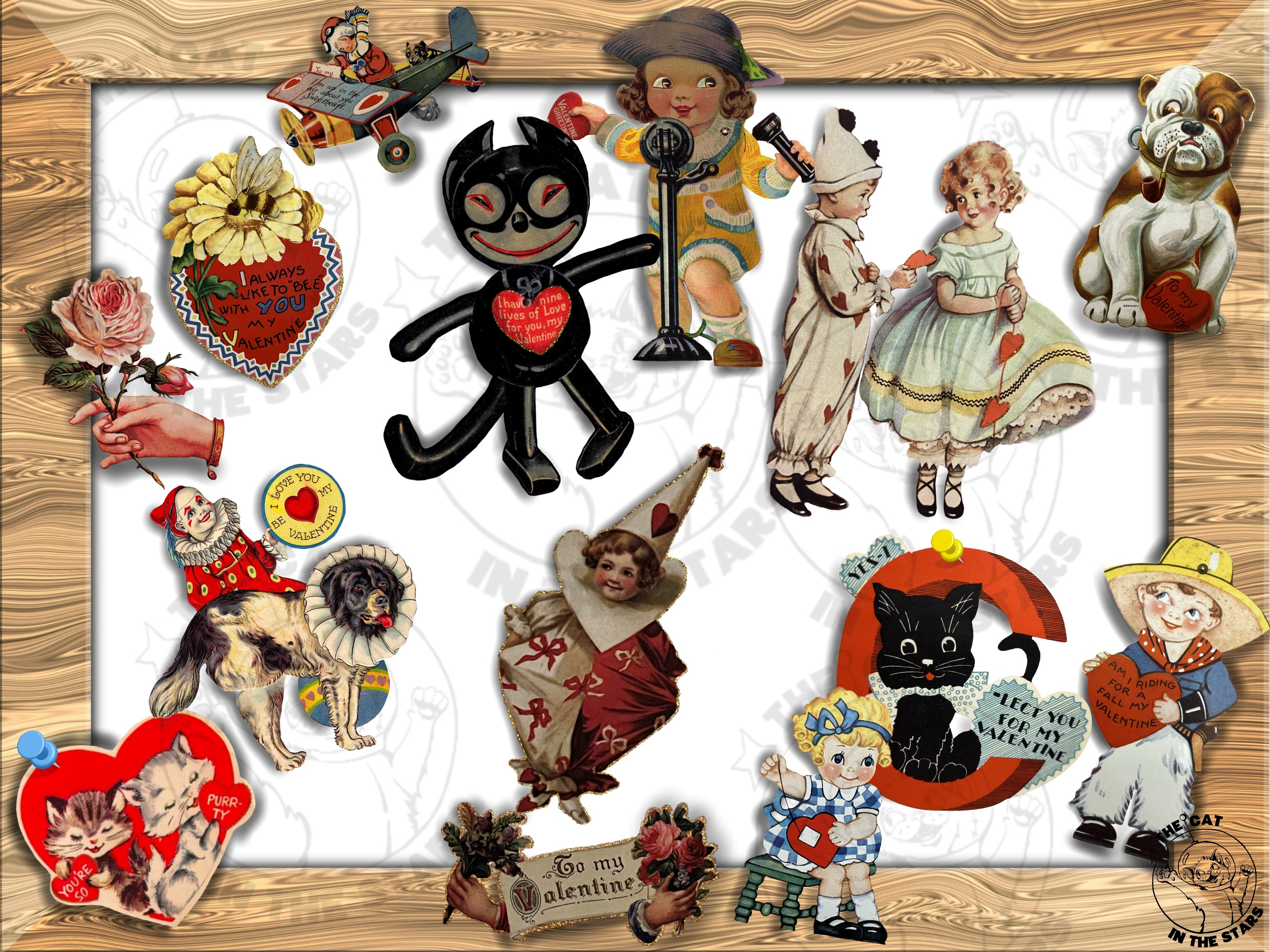 Vintage Valentines Day Clip Art BUNDLE 46 Hi Res Png Files - Etsy