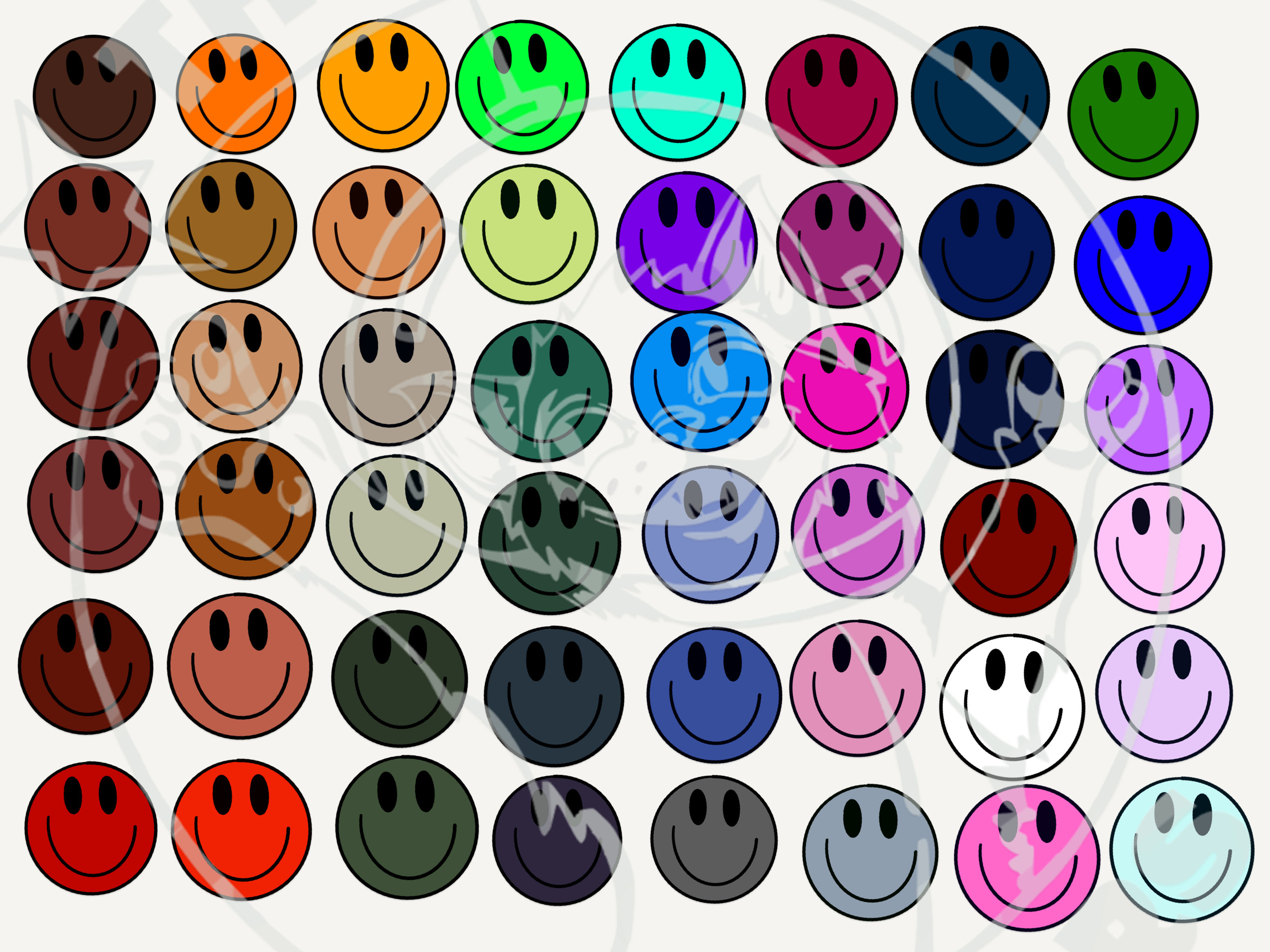 Smiley Faces Clip Art PNG Digital Download Commercial Use - Etsy