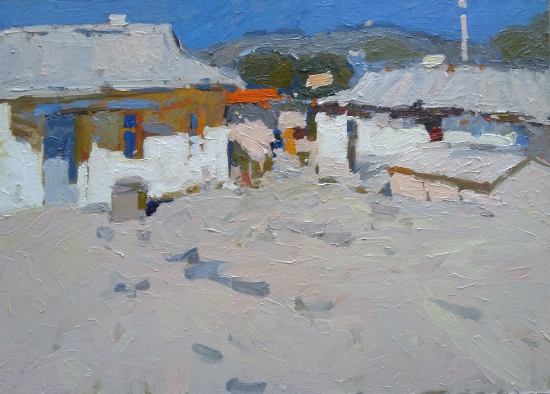 Rural Motif . Landscape Painting on Carboard, Oil Paintings, Hand ...