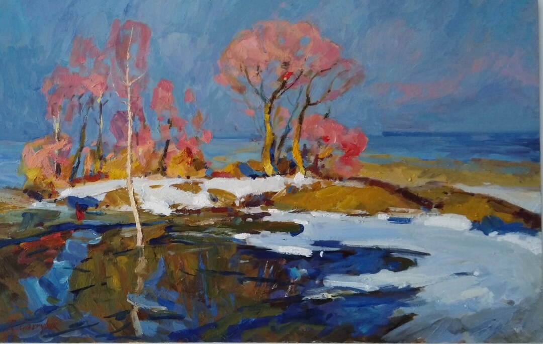 Spring.winter.landscape Painting on Canvas,original Oil Painting ...