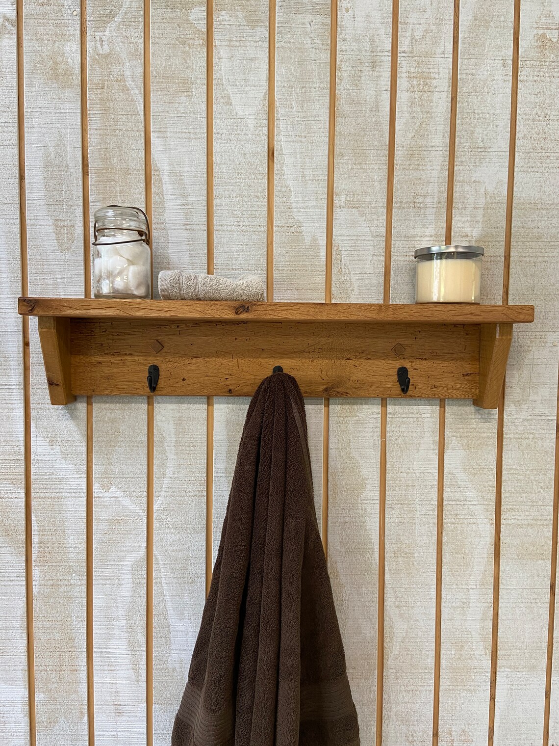 Reclaimed Barnwood Coat Rack With Shelf and Key Hook Entryway - Etsy