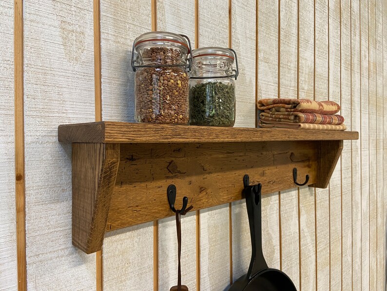 Reclaimed Barnwood Coat Rack With Shelf and Key Hook Entryway - Etsy
