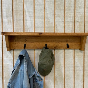 Reclaimed Barnwood Coat Rack With Shelf and Key Hook Entryway - Etsy