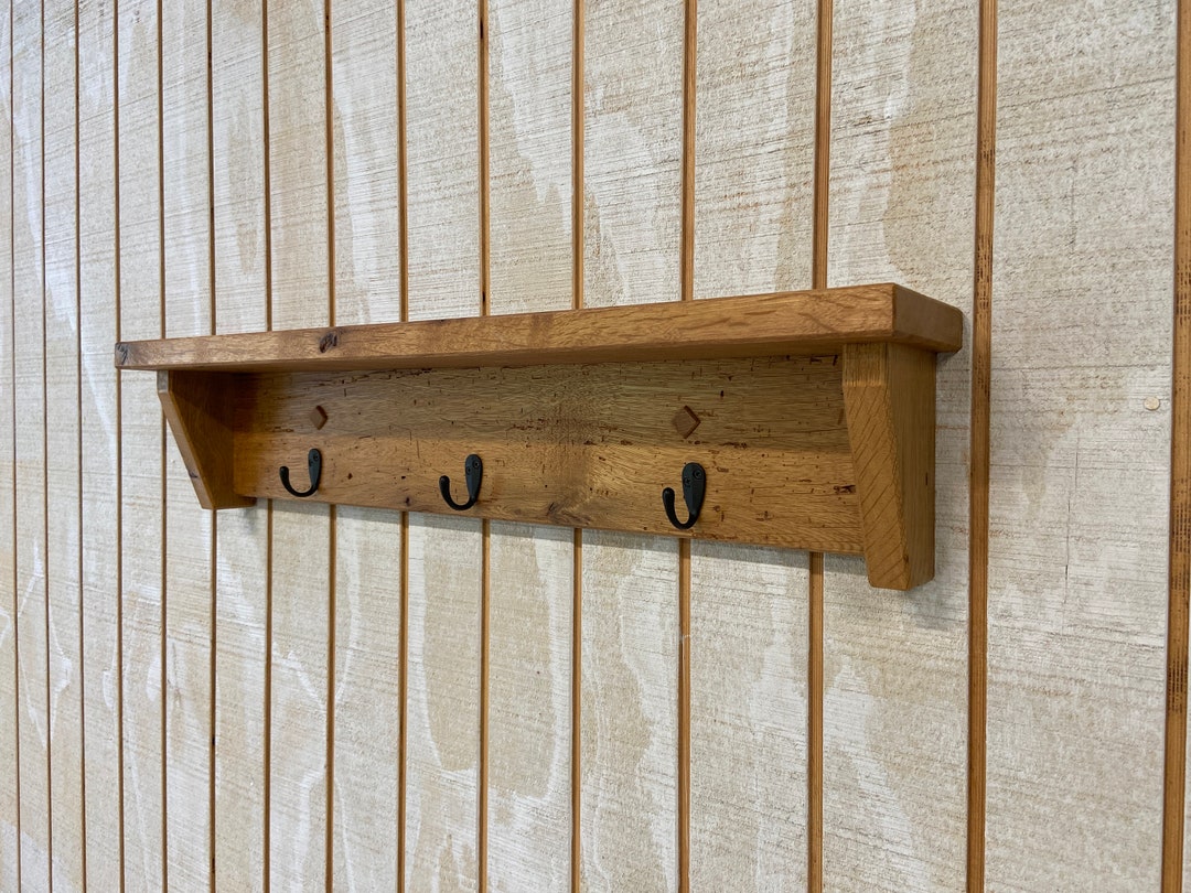 Reclaimed Barnwood Coat Rack With Shelf and Key Hook Entryway - Etsy