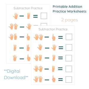 Finger Math Worksheets for Addition and Subtraction - Fun Preschool ...