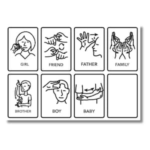 ASL People Flashcards – 15 Sign Language Cards (digital Download) - Etsy