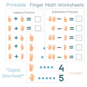 Finger Math Worksheets for Addition and Subtraction - Fun Preschool ...