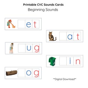 Printable CVC Beginning, Middle & Ending Sounds Cards | Early Literacy ...