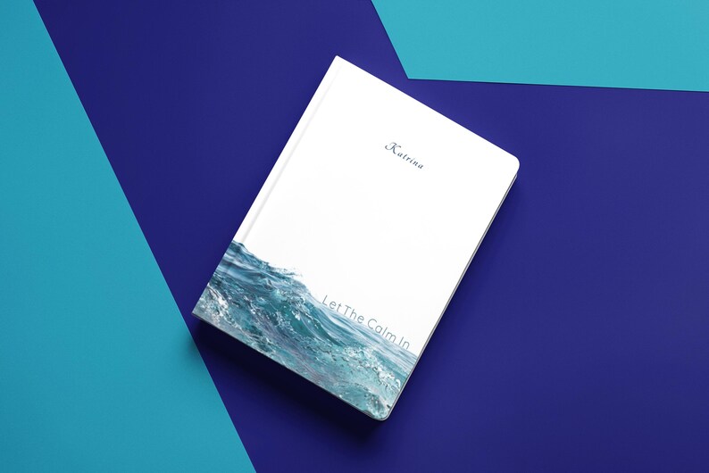 Hardcover Ocean-inspired Journal for Writers, | Calming Wave Design ...