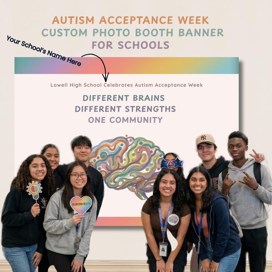 Custom Autism Acceptance Photo Booth Banner | Neurodiversity School ...