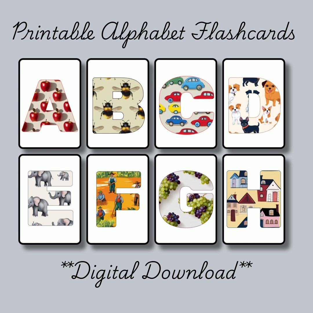 ABC Flashcards With Filled Letters | Printable Educational Learning ...