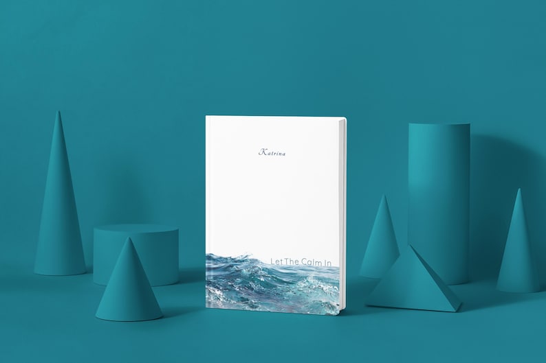 Hardcover Ocean-inspired Journal for Writers, | Calming Wave Design ...