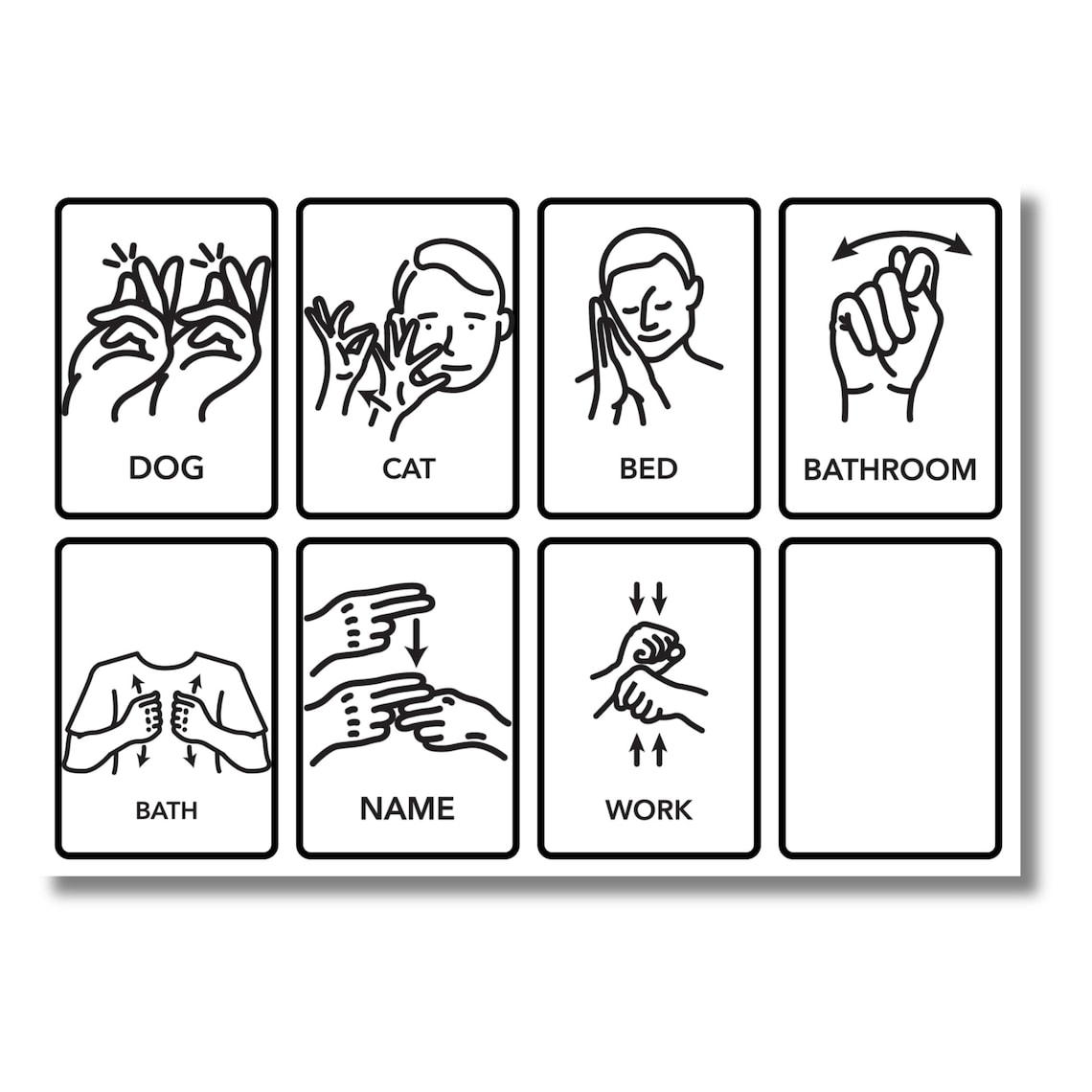 ASL Flashcards - 15 Places and Things Signs, Classroom and Homeschool ...