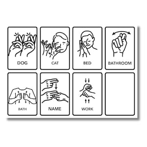 ASL Places\things Flashcards - 15 Signs for Easy ASL Learning, Teaching ...