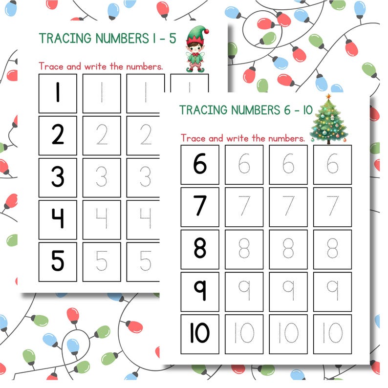 Printable Christmas Math Worksheets for Preschool, Kindergarten, Autism ...