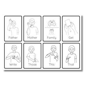 ASL Signs Flashcards - 40 Common Signs for Easy ASL Learning, Teaching ...