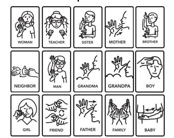 ASL Places\things Flashcards - 15 Signs for Easy ASL Learning, Teaching ...