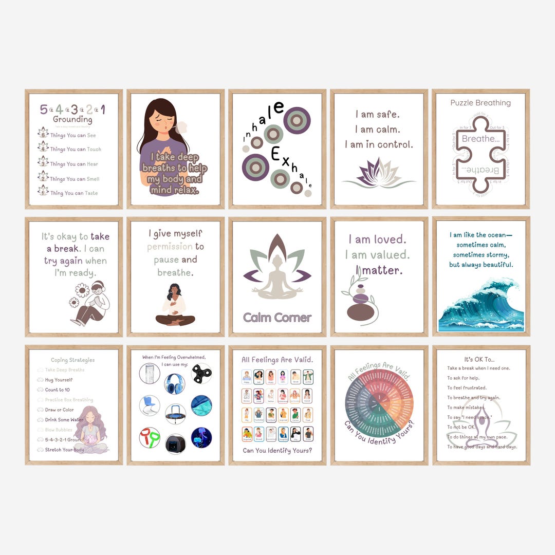 Calm Corner Posters, 15 Self-regulation Posters for Home or Classroom ...