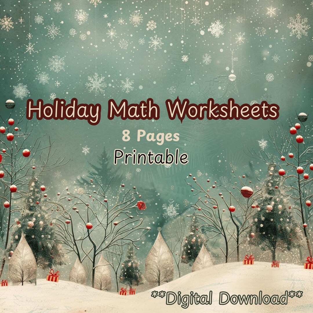 Printable Christmas Math Worksheets for Preschool, Kindergarten, Autism ...