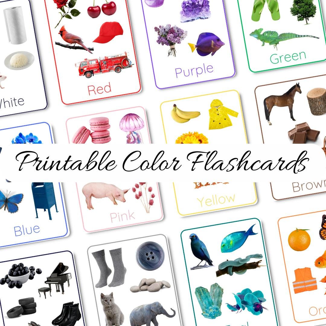 Printable Color Flashcards for Toddlers & Preschoolers - 12 Engaging ...