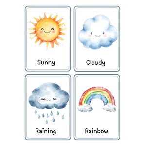 Weather Flashcards: Homeschool & Classroom Learning (digital Download ...