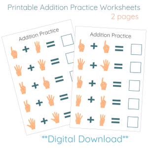 Finger Math Worksheets for Addition and Subtraction - Fun Preschool ...