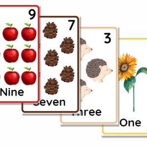 Printable Fall Counting Cards, Printable Flashcards, Early Numeracy ...