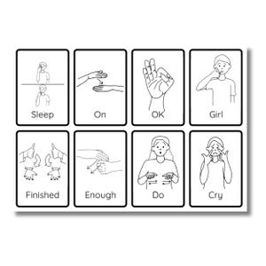 ASL Signs Flashcards - 40 Common Signs for Easy ASL Learning, Teaching ...