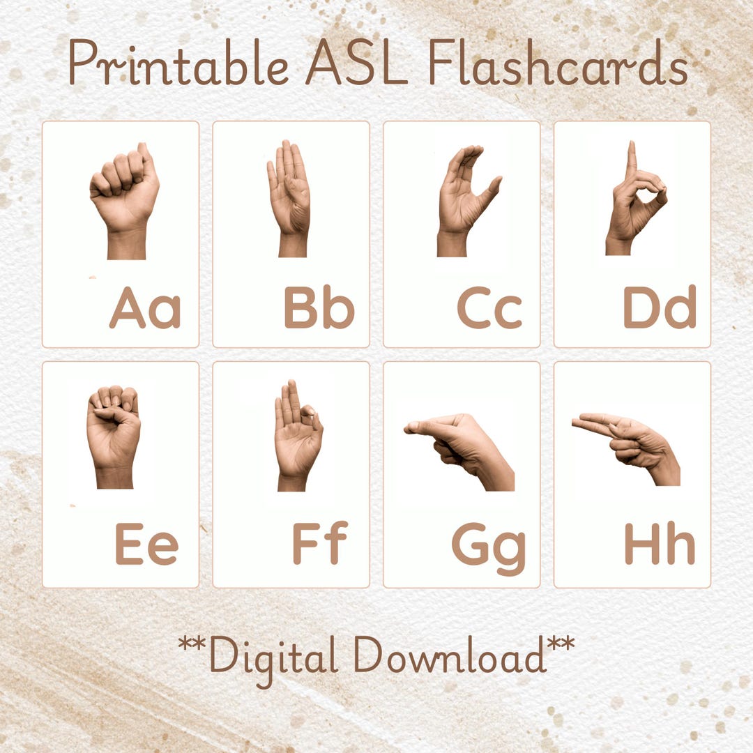 ASL Flashcards | Printable American Sign Language Alphabet for Kids ...
